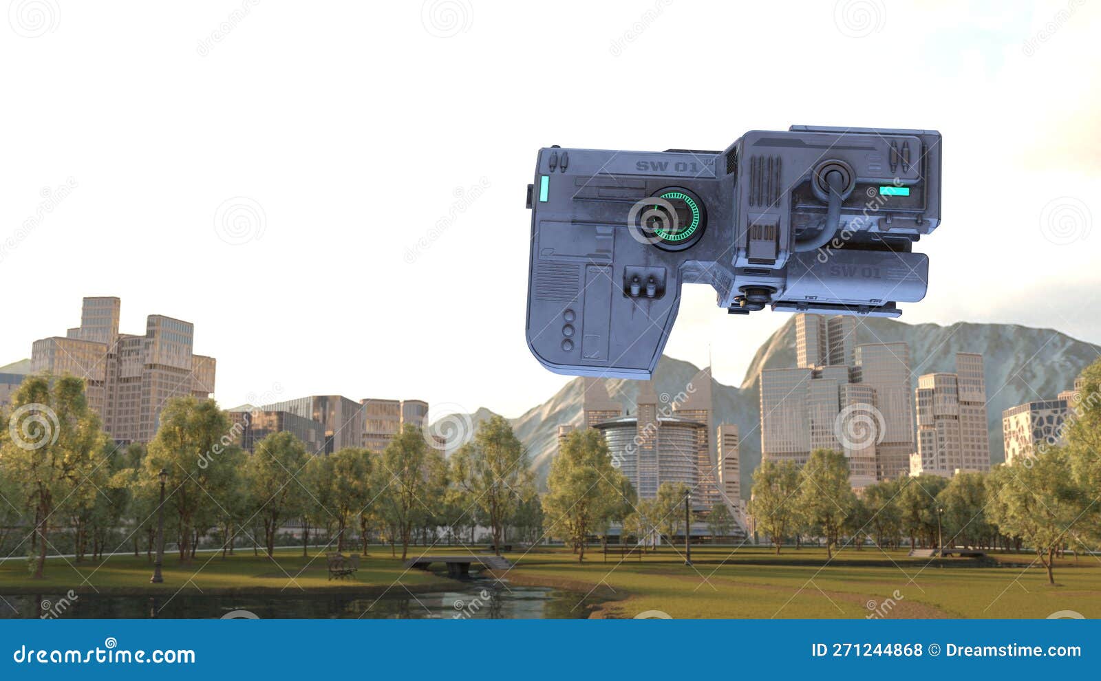 3D Rendering of a Spaceship Stock Illustration - Illustration of ...