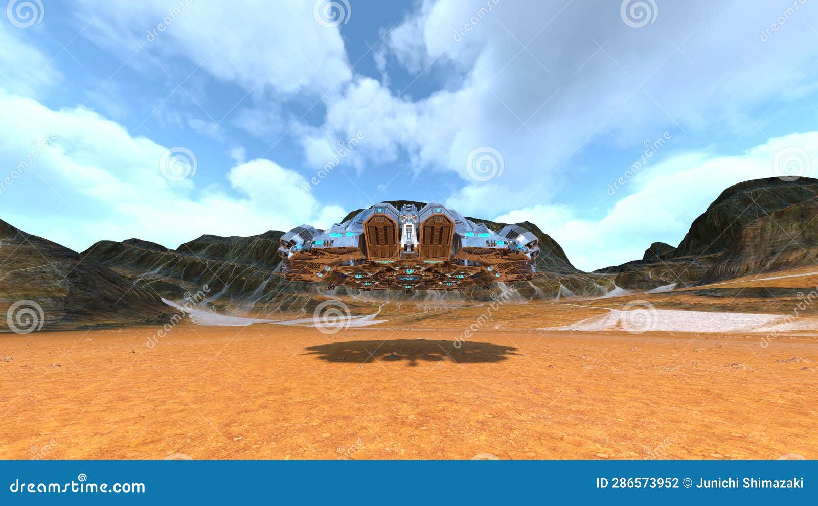 3D Rendering of a Spaceship Stock Illustration - Illustration of ...