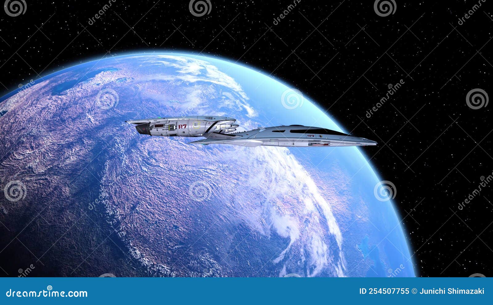 3D Rendering of a Spaceship and the Earth Stock Video - Video of ...