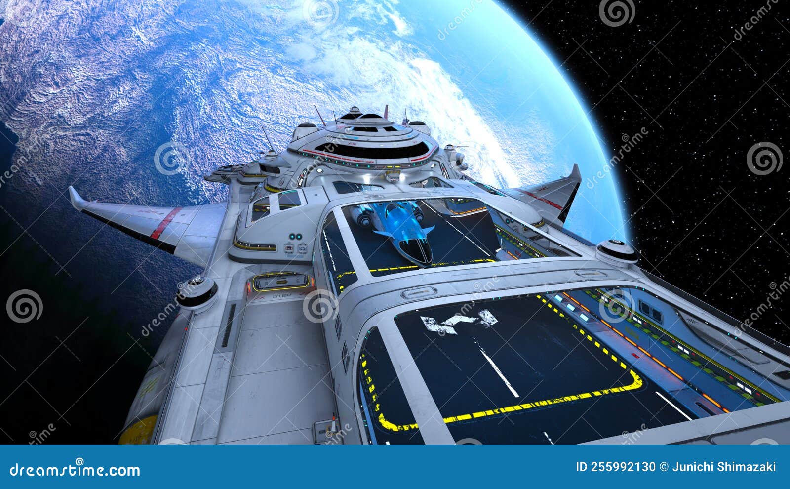 3D Rendering of a Spaceship and the Earth Stock Illustration ... 3D Rendering of a Spaceship and the Earth Stock Illustration ...