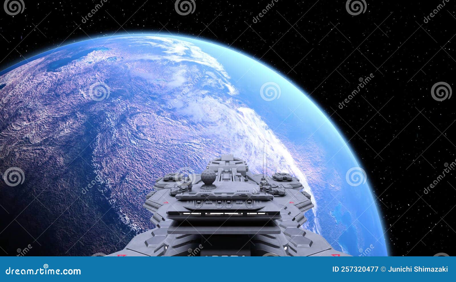 3D Rendering of a Spaceship and the Earth Stock Video - Video of ...