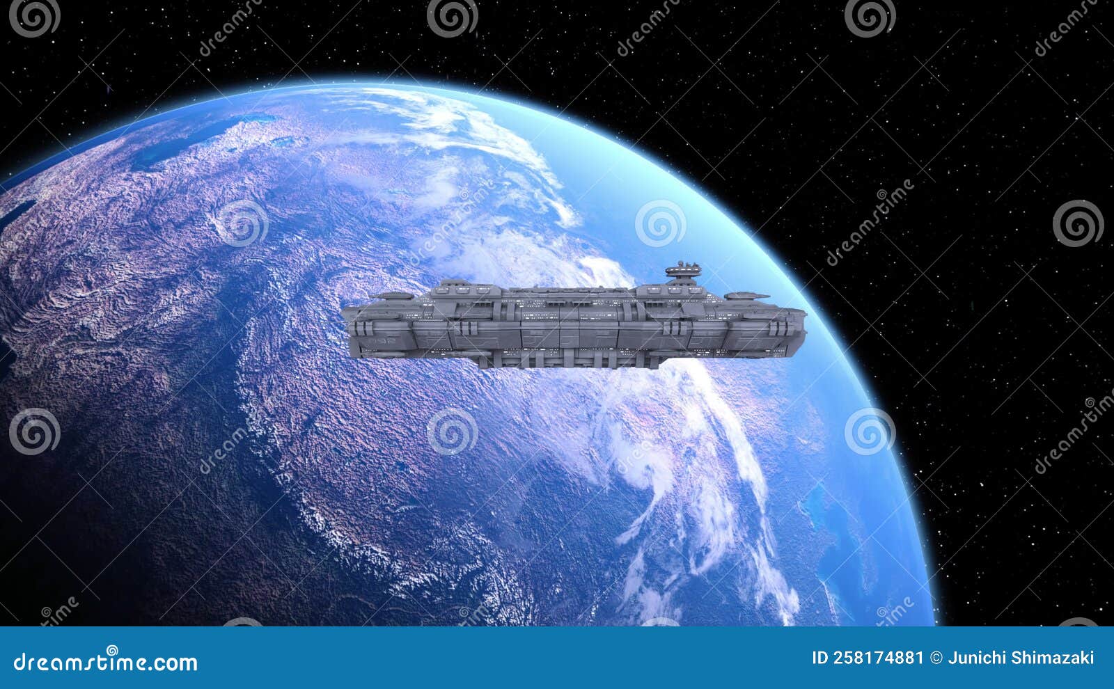3D Rendering of a Spaceship and the Earth Stock Video - Video of ...