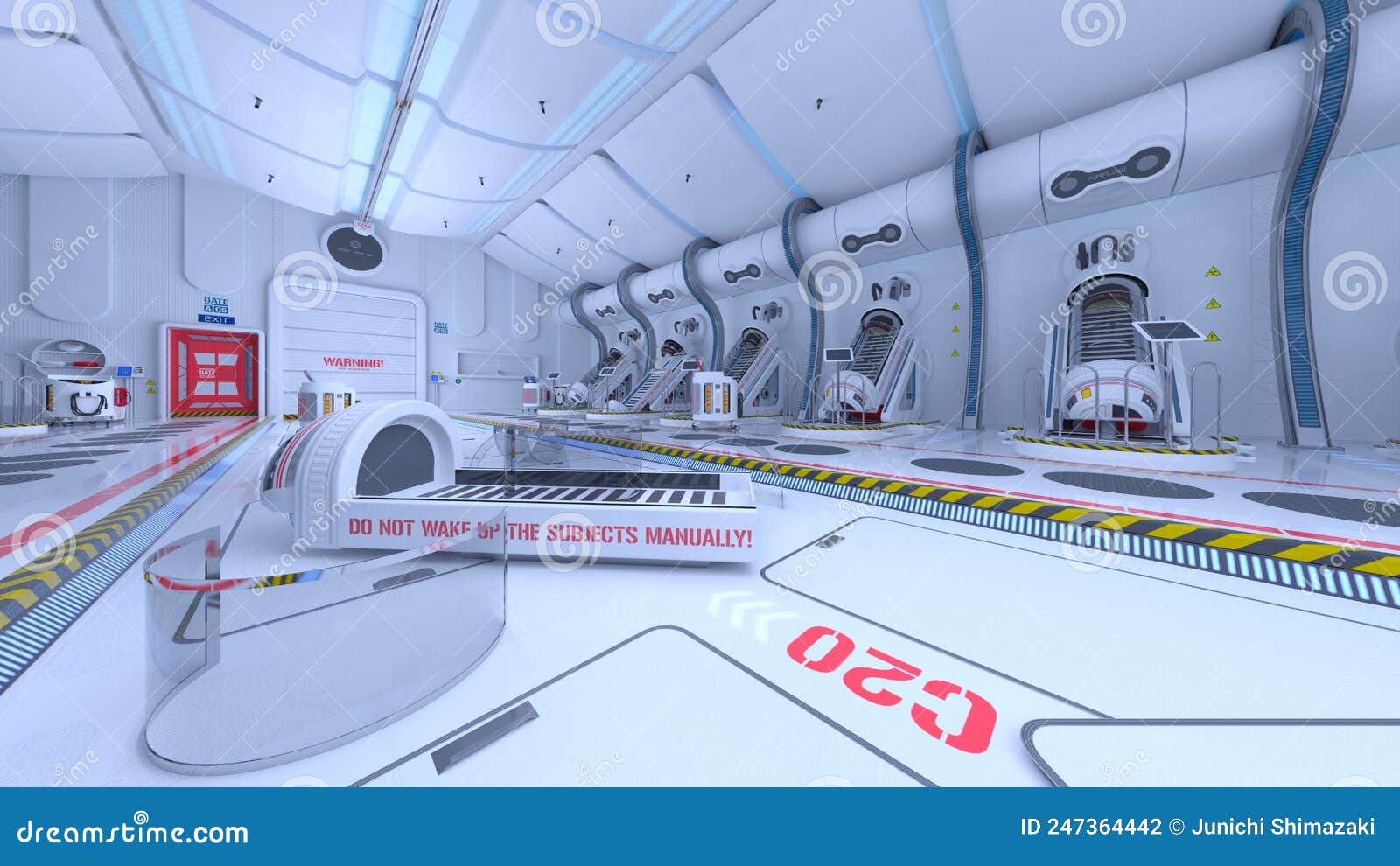 3D Rendering of the Spaceship Hangar Stock Illustration - Illustration ...