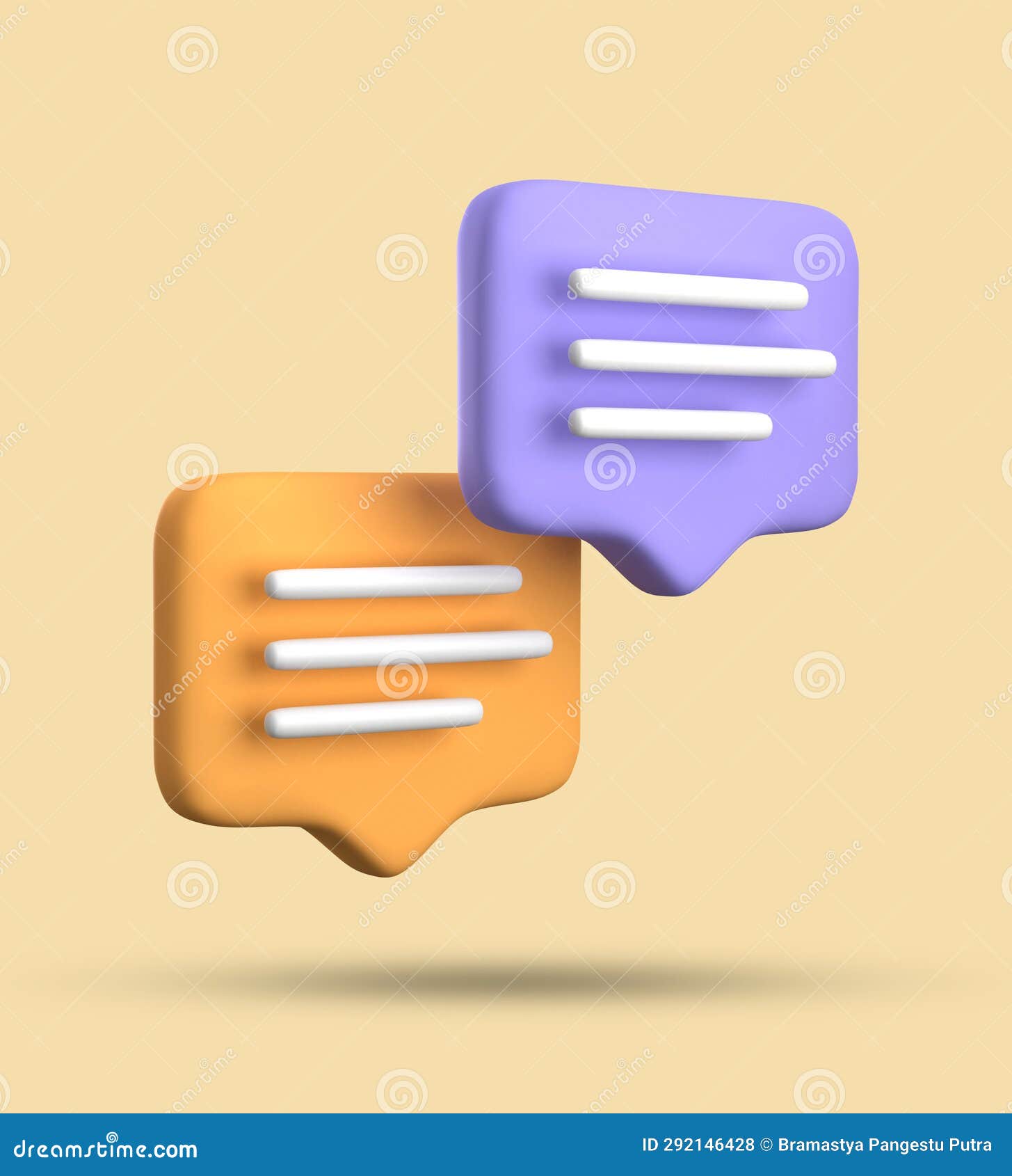 3d Rendering of Speech Bubble with Notification Icons Stock ...