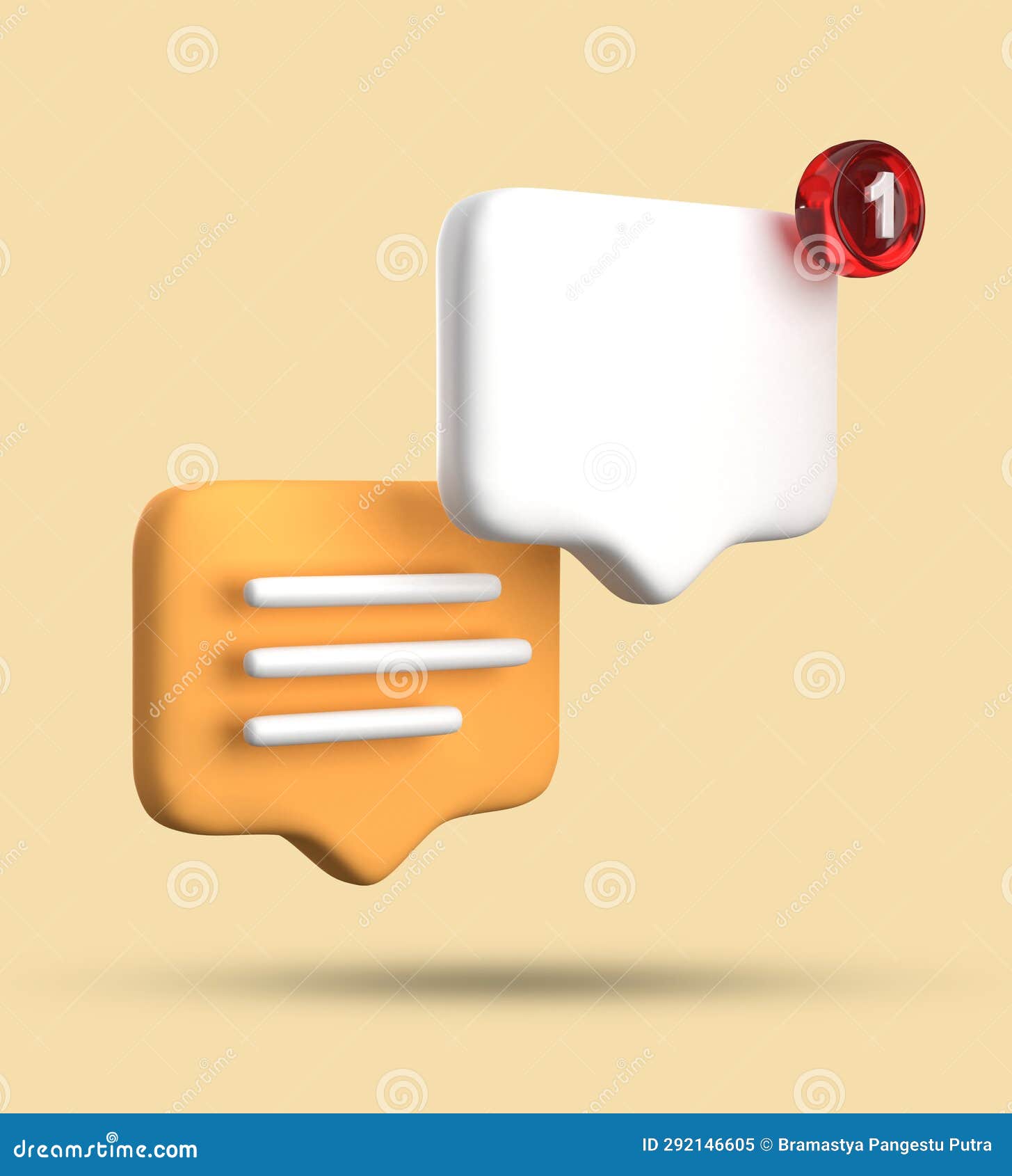3d Rendering of Speech Bubble with Notification Icons Stock ...
