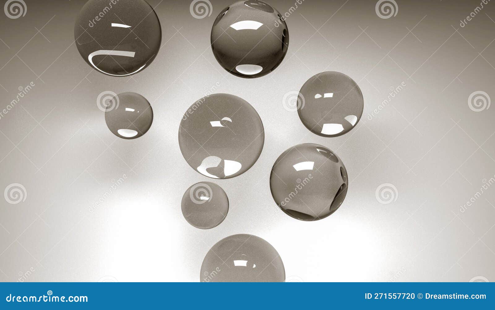 3d Rendering Spheres Abstract Background Glossy Bubbles Balls on White ...