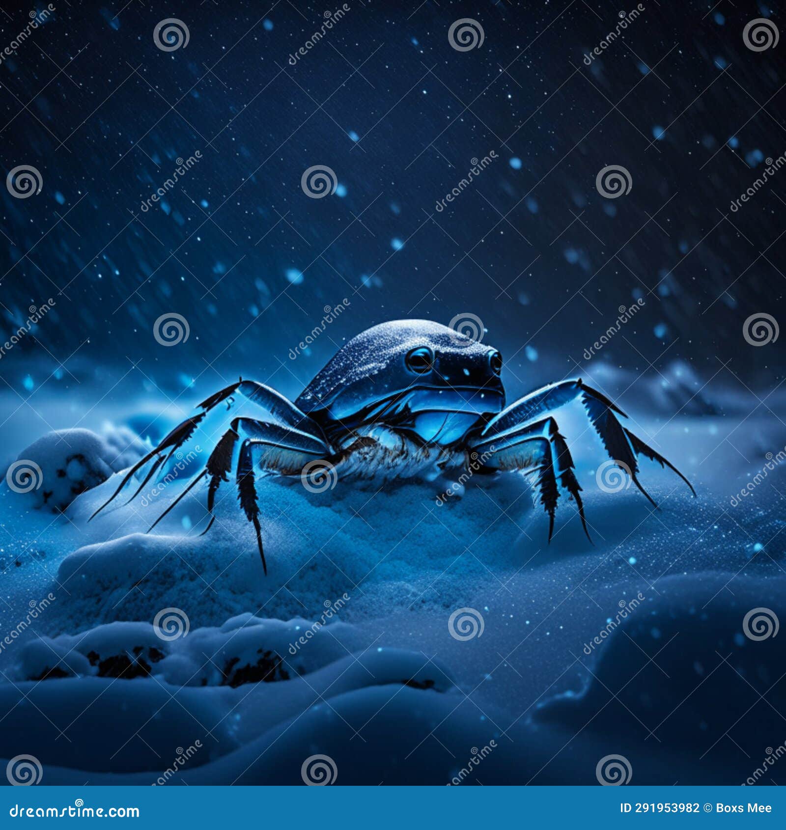 3d Rendering of a Spider in the Snow Under a Stormy Sky AI Generated ...