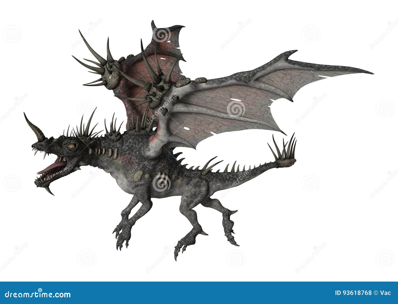 3D Rendering Spiky Dragon On White Royalty-Free Stock Image ...