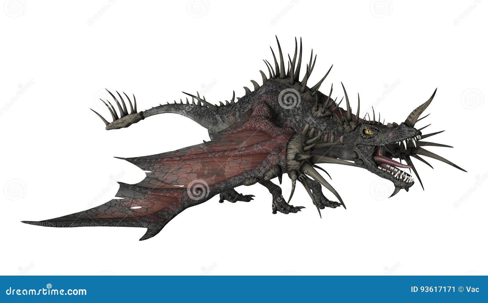 Red Spiky Aggressive Malignant Bacteria Monster With Sharp Teeth And ...