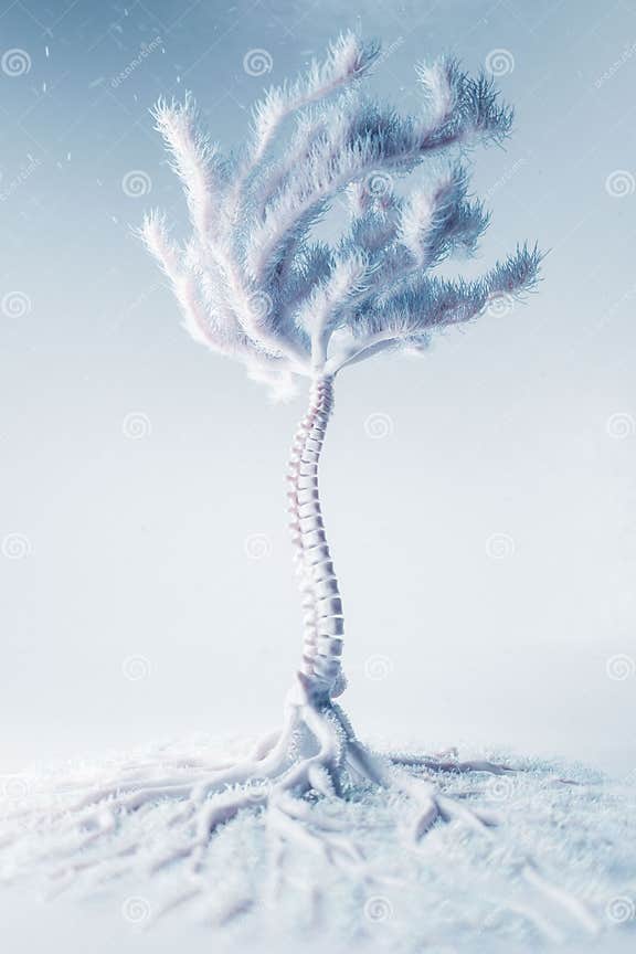 3D Rendering Spinal Column Tree of Life, Abstract Anatomical Art Stock ...