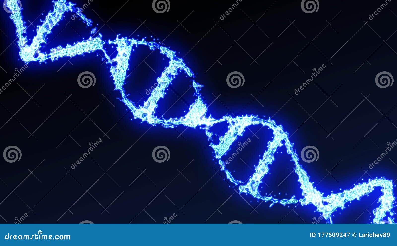 3d Rendering of a Spinning Binary DNA Molecule on a Blue Background ...