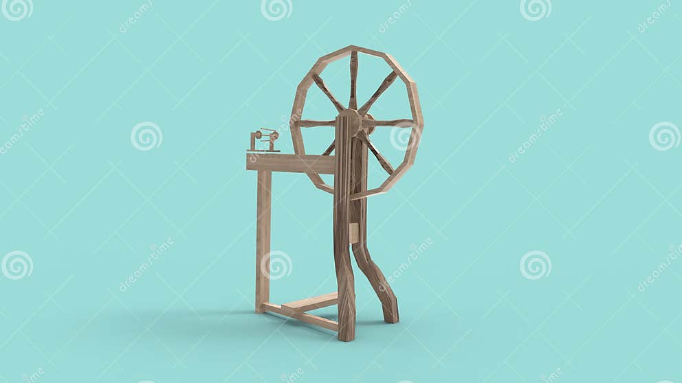 3d Rendering of a Spinning Wheel Isolated in Studio Background Stock ...