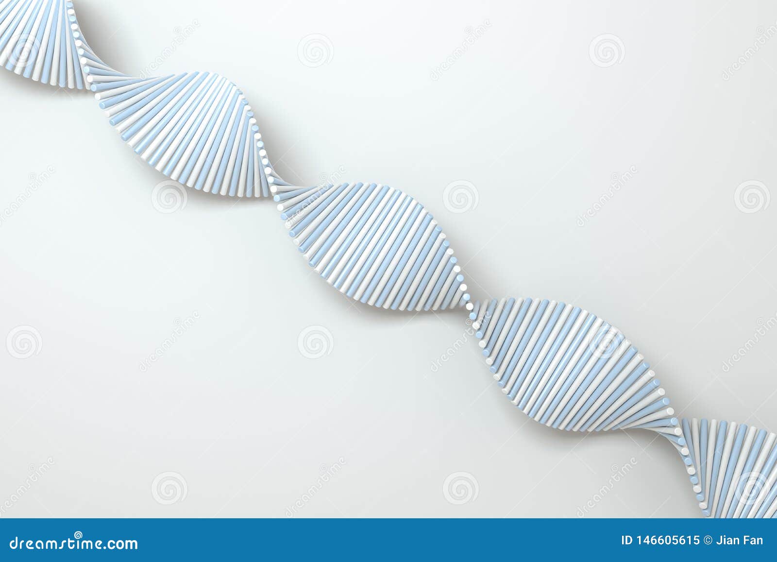 3d Rendering, the Spiral DNA Consist of Lines Stock Illustration ...