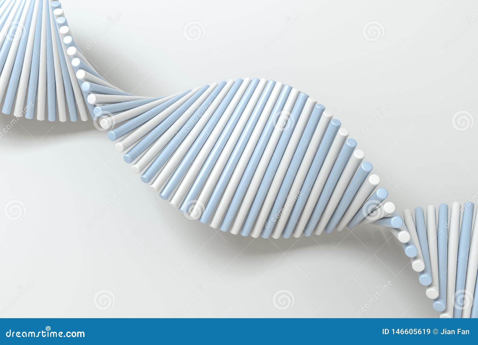 3d Rendering, the Spiral DNA Consist of Lines Stock Illustration ...