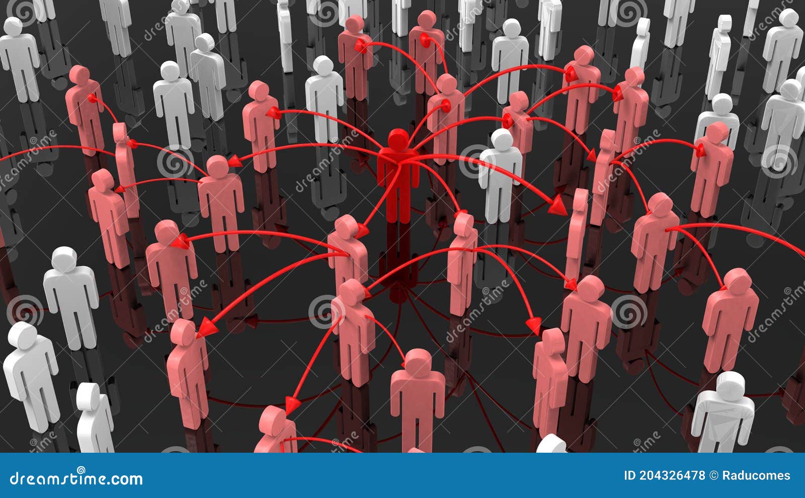 3D Rendering - Spreading Diseases within a Group Stock Illustration ...