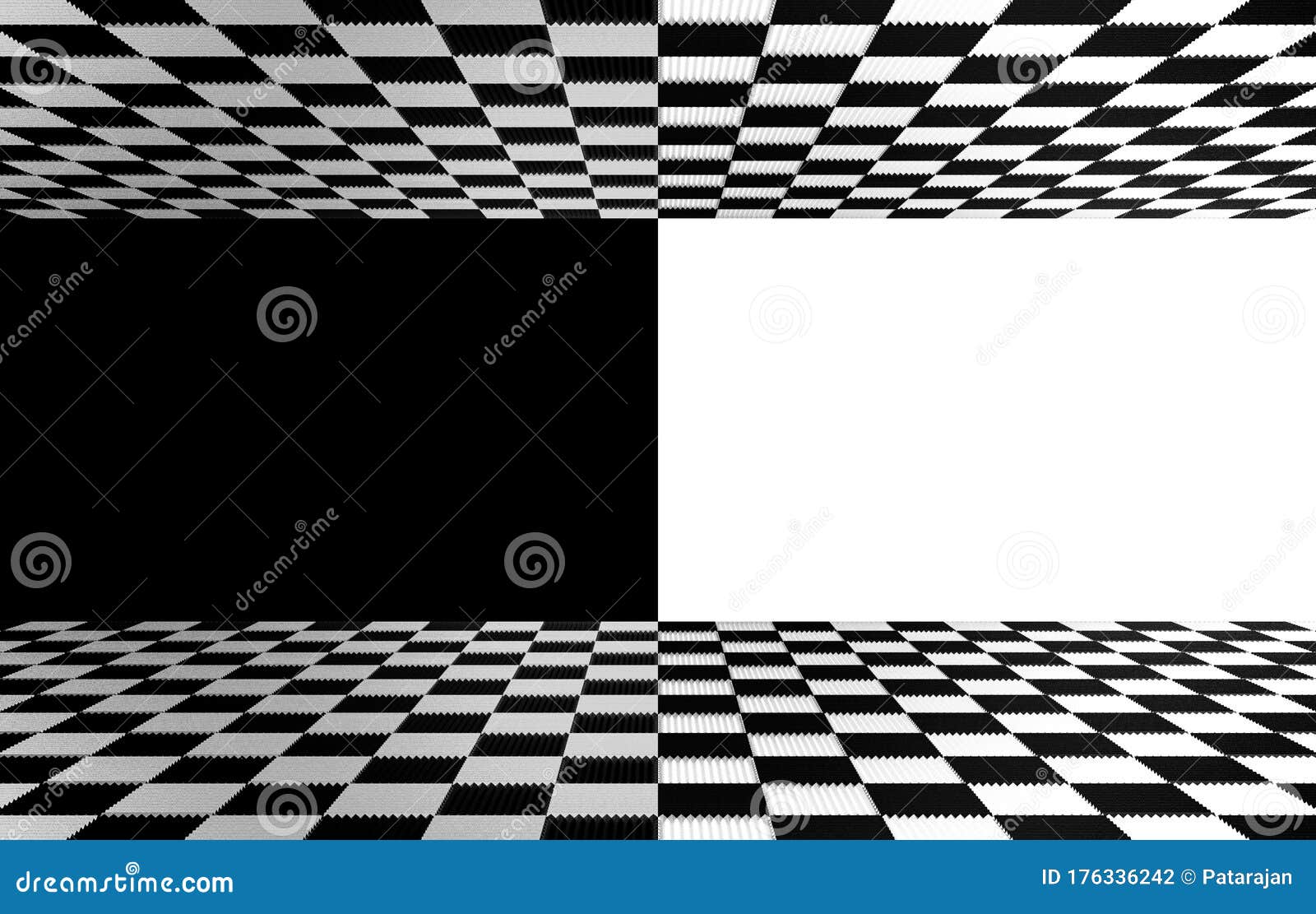 3d Rendering. Square Chess Tiles on the Floor and Upper Wall Background ...