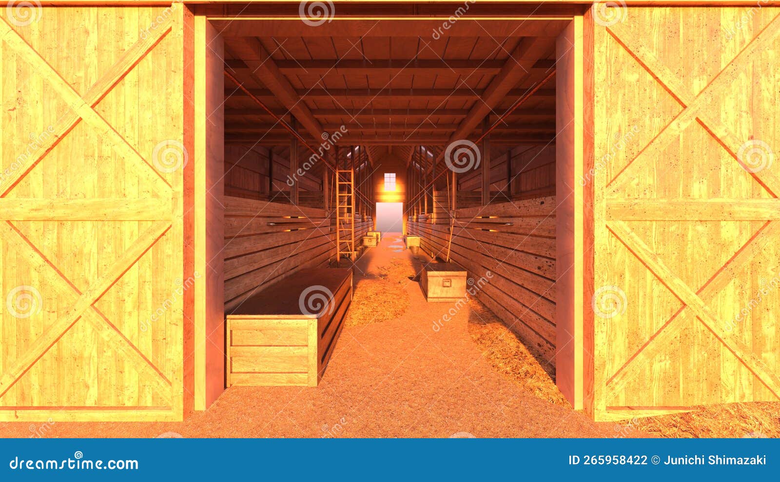3D Rendering of the Stables Stock Illustration - Illustration of ranch ...