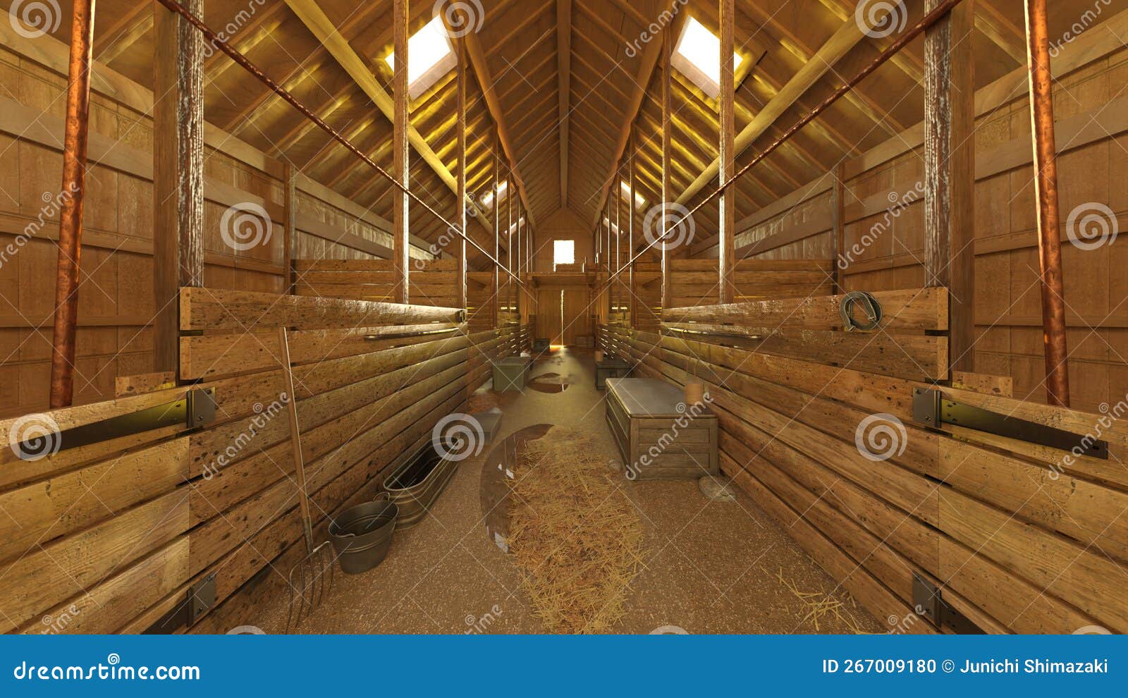 3D Rendering of the Stables Stock Illustration - Illustration of ...