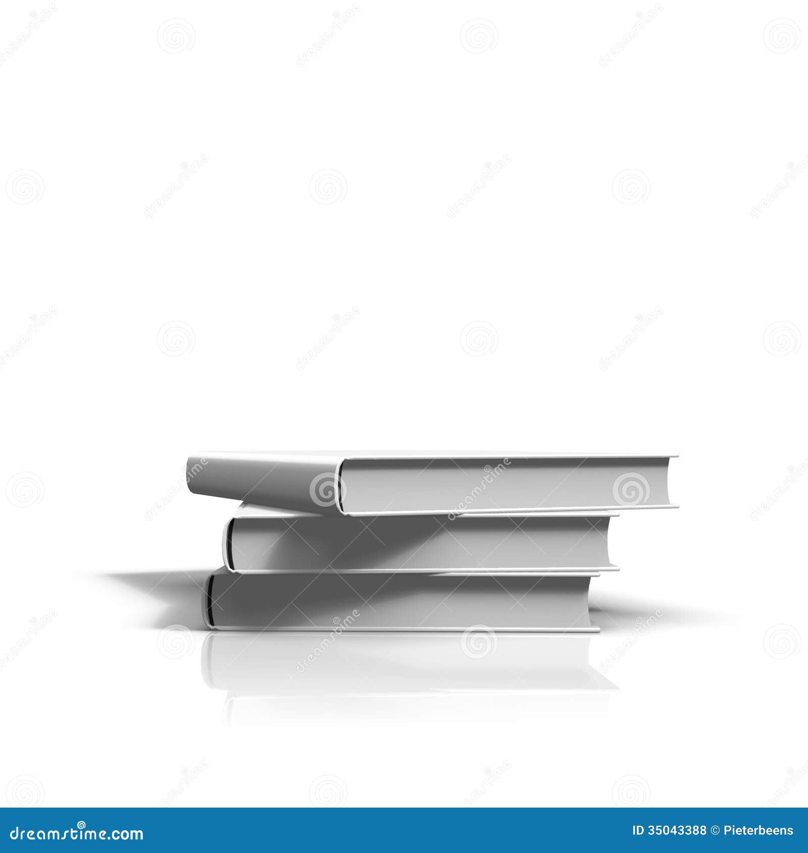 3d Rendering of Stack of Books, Isolated on White Background Stock ...