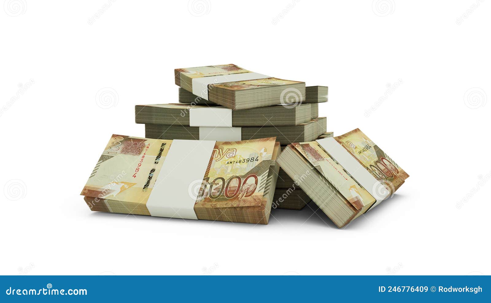 Stack of Kenyan Shilling Notes. Bundles of Kenyan Currency Notes ...