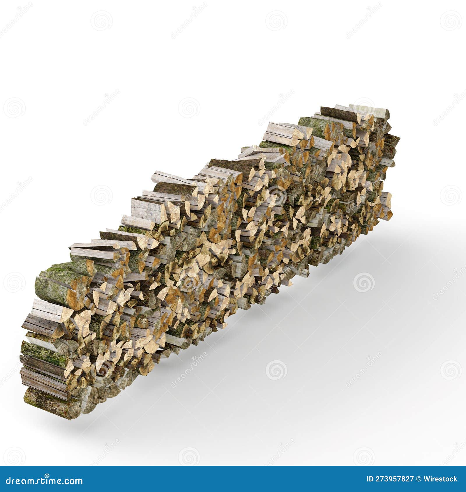 3D Rendering Of A Stack Of Seasoned Firewood Isolated On A White ...