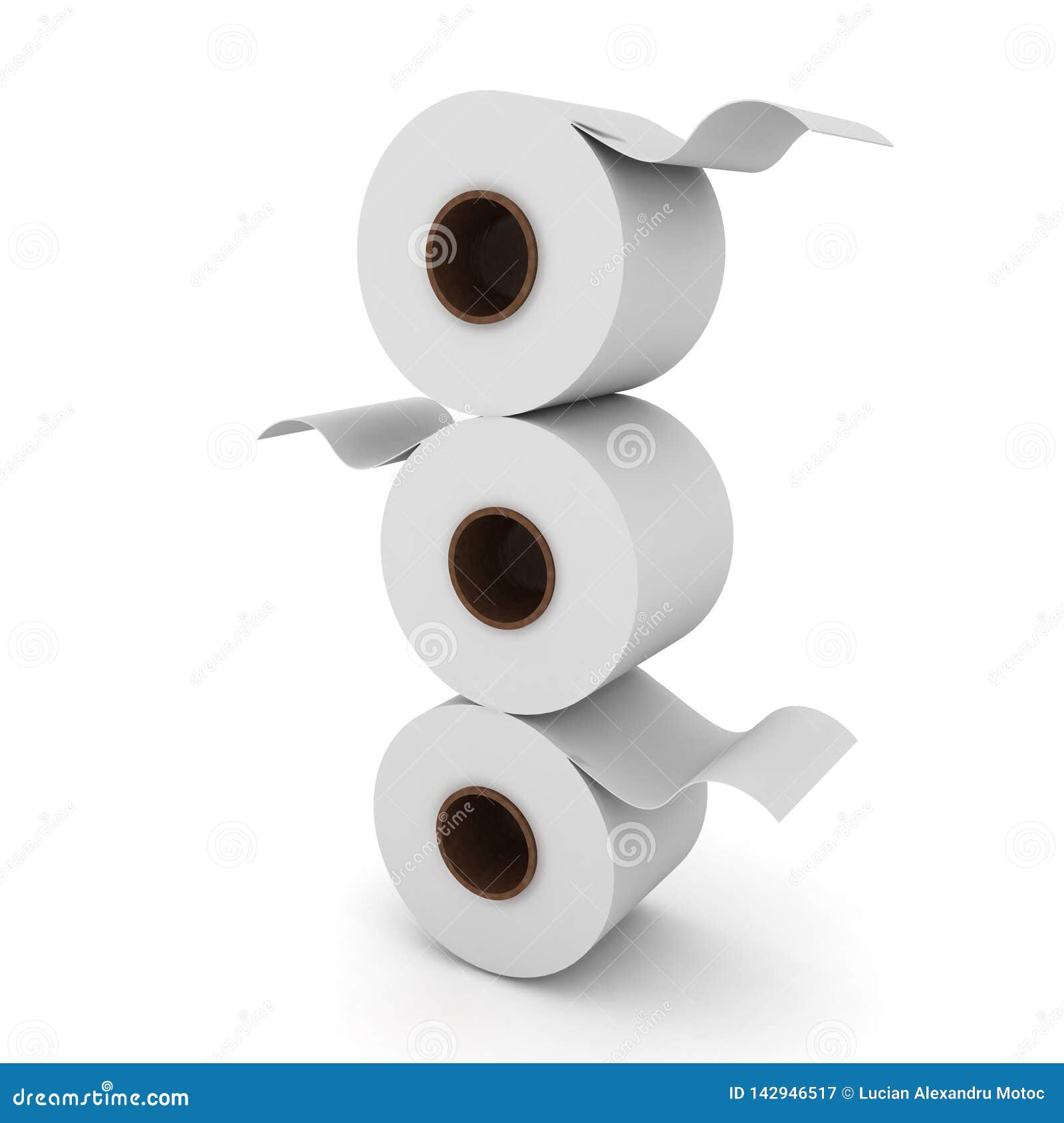 3D Rendering of a Stack of Toilet Paper Rolls Stock Illustration ...