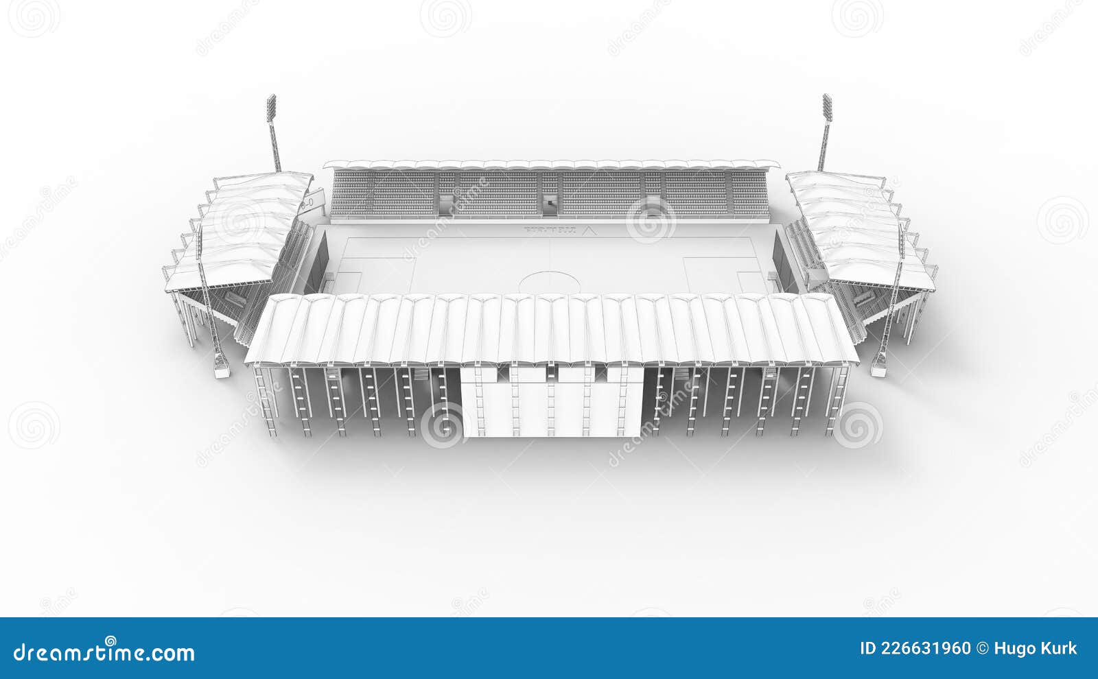 3D Rendering of a Stadium Building Architecture Structure Isolated on ...