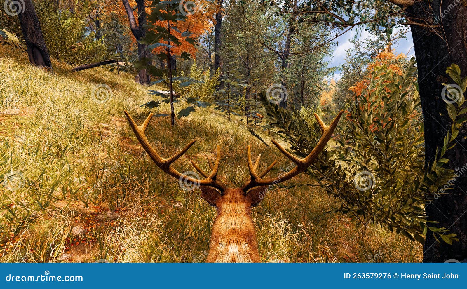 3D Rendering Stag in the Digital Environment about Sustainable ...