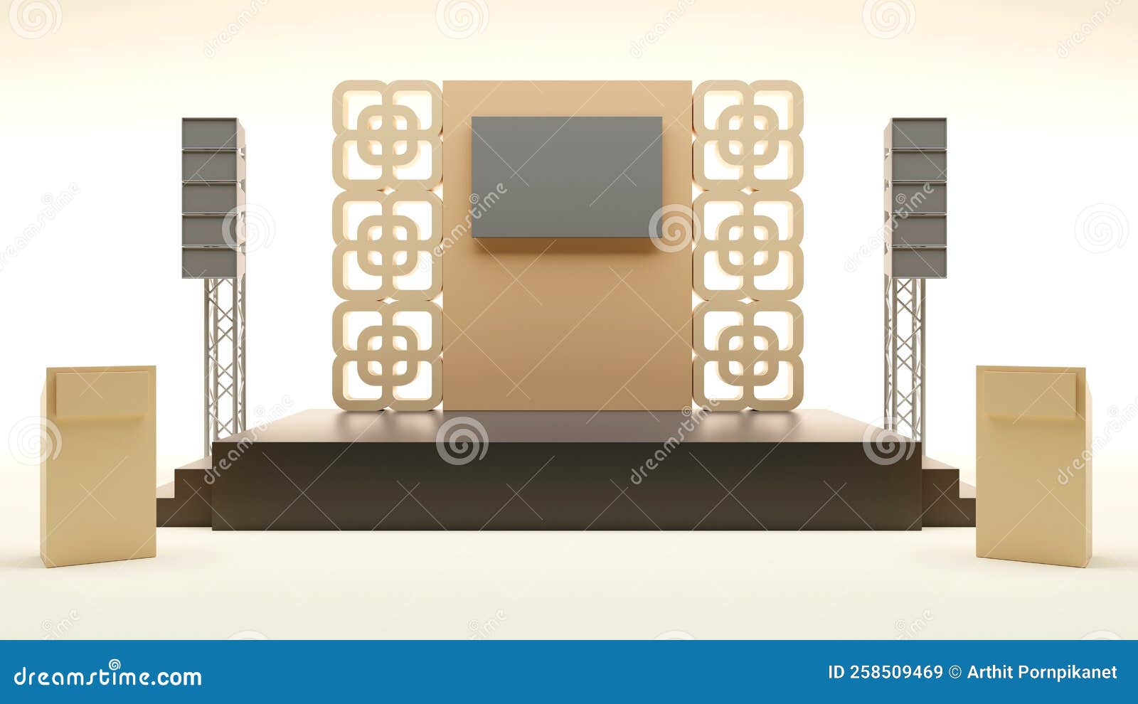 3D Rendering of Stage Design and Sound System for Presentation Business ...