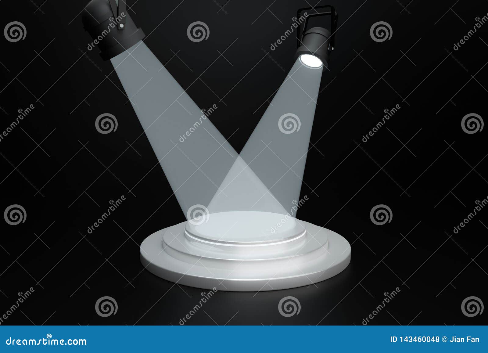 3d Rendering, Stage and Projector Lamp, Stage Show Stock Illustration ...