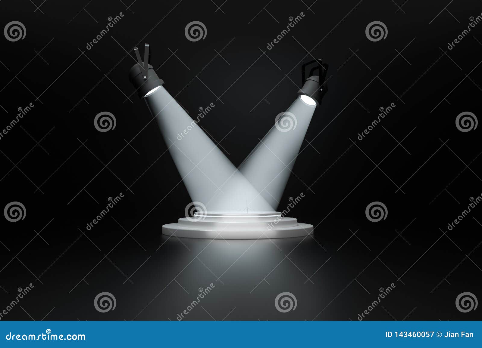 3d Rendering, Stage and Projector Lamp, Stage Show Stock Illustration ...