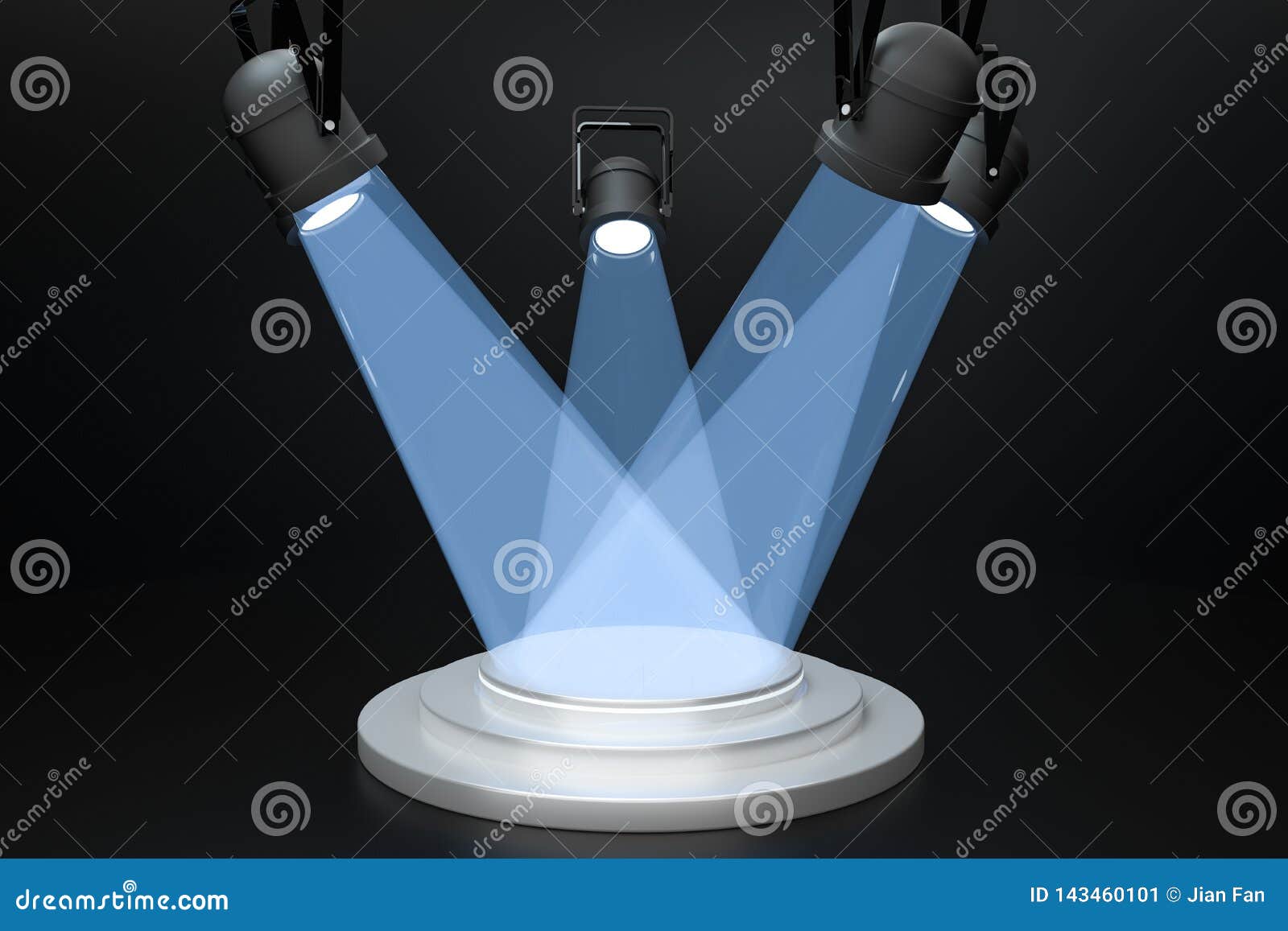 3d Rendering, Stage and Projector Lamp, Stage Show Stock Illustration ...