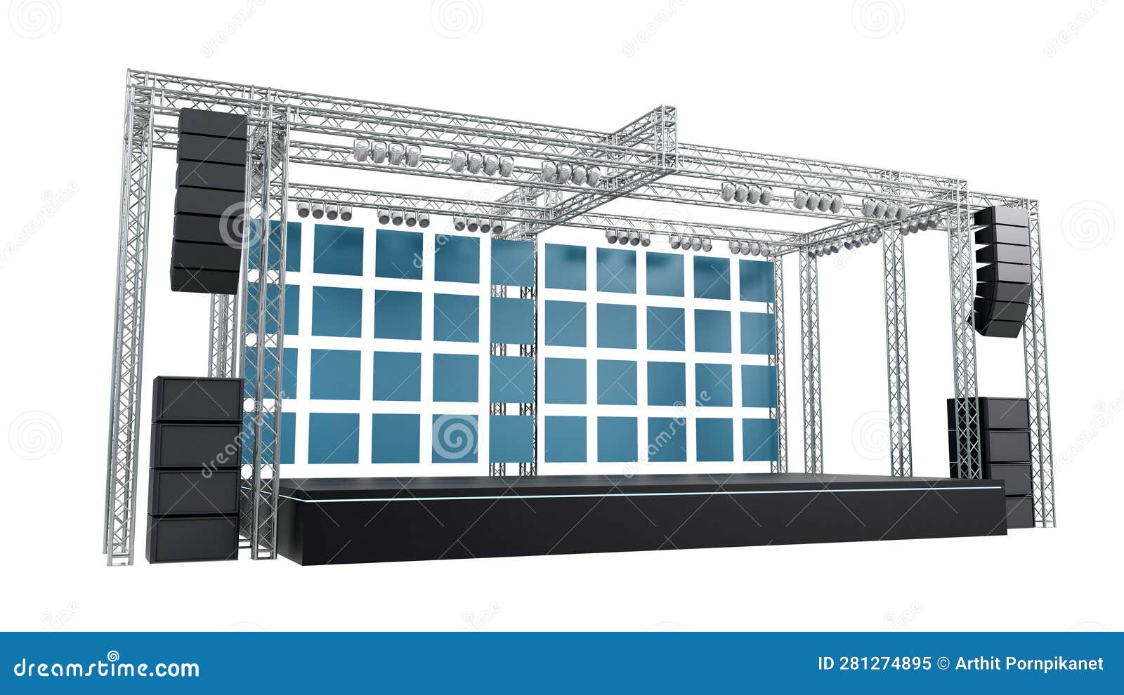 3D Rendering of the Stage Show and Truss Construction with a Light and ...