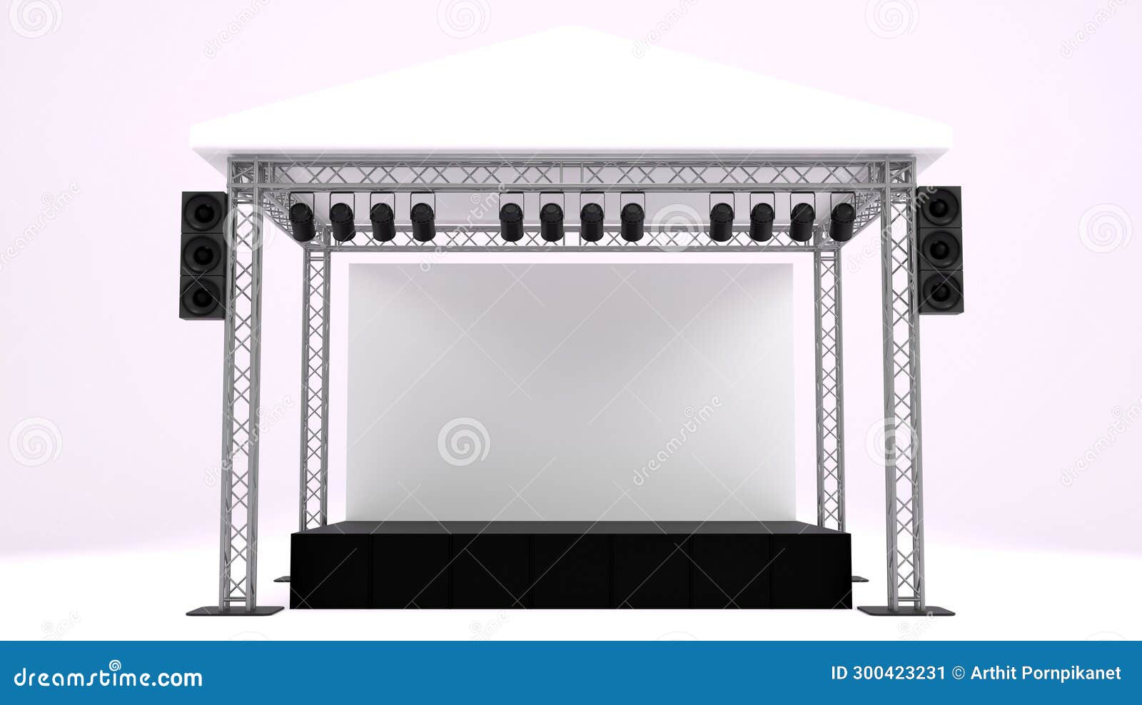 3D Rendering of the Stage Show and Truss Construction with Light and ...