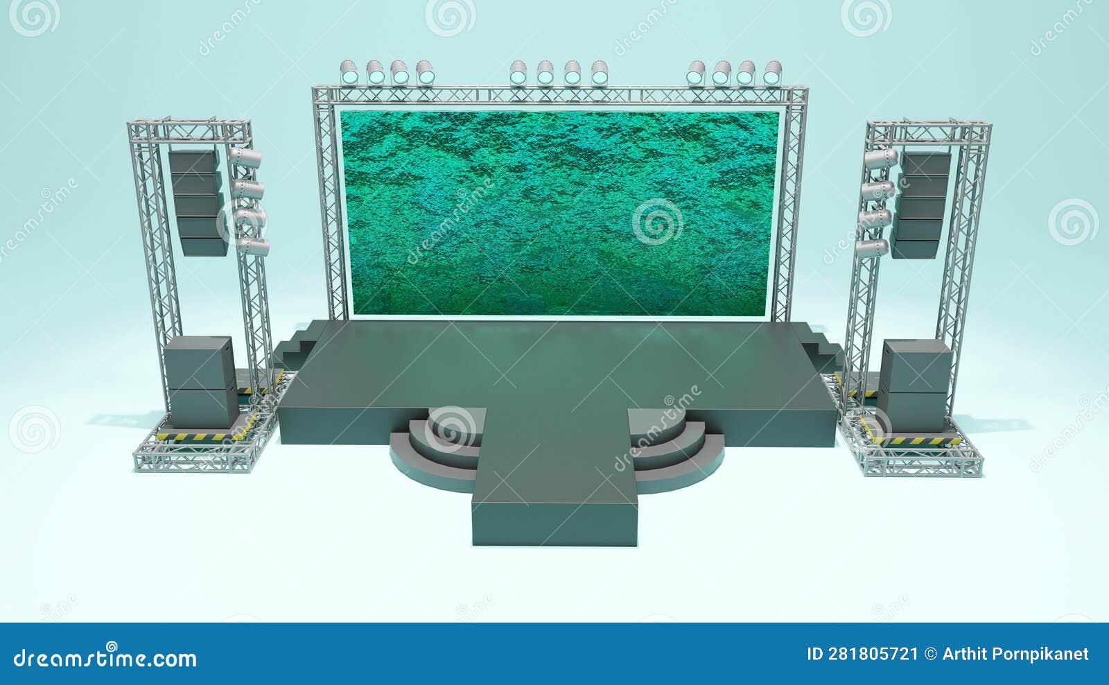 3D Rendering of the Stage Show and Truss Construction with Light and ...