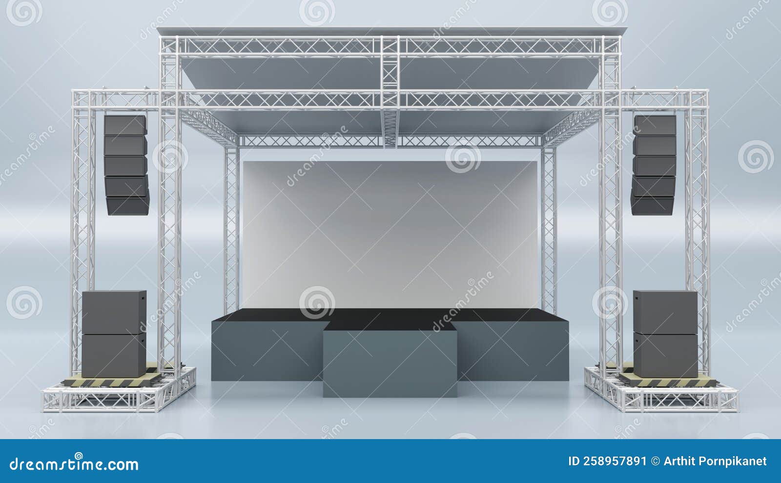 3D Rendering of the Stage Show and Truss Construction with a Sound ...