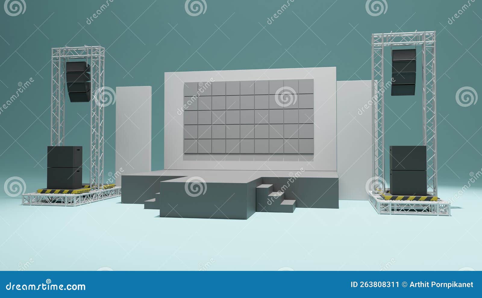 3D Rendering of the Stage Show and Truss Construction with a Sound ...