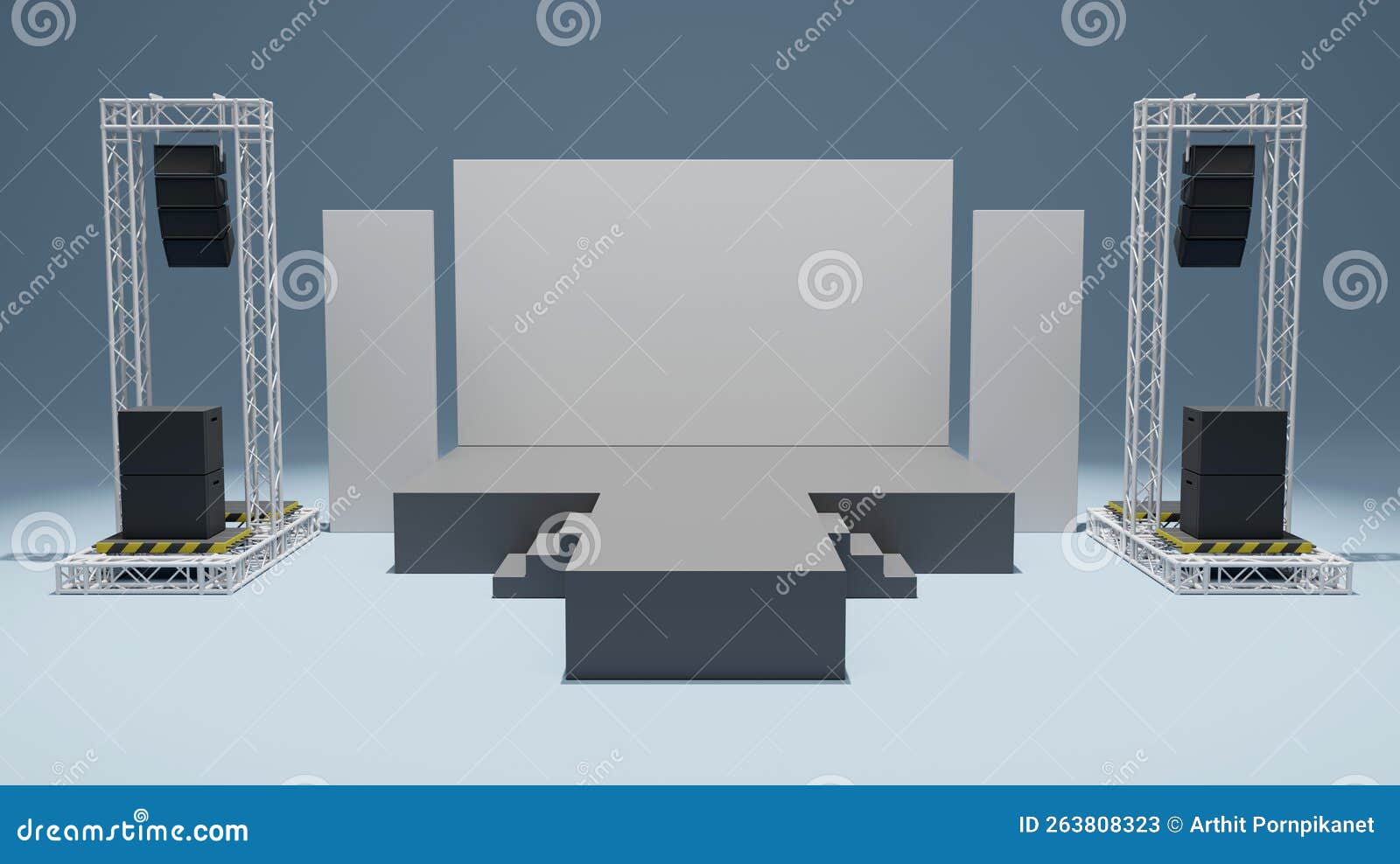 3D Rendering of the Stage Show and Truss Construction with a Sound ...