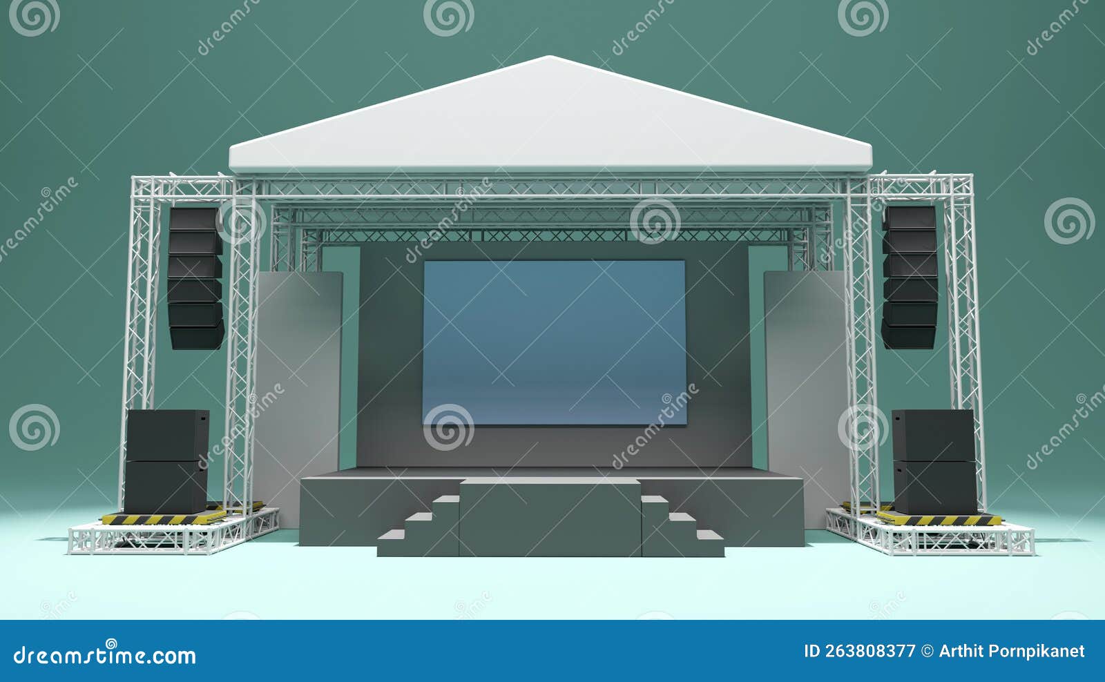 3D Rendering of the Stage Show and Truss Construction with a Sound ...