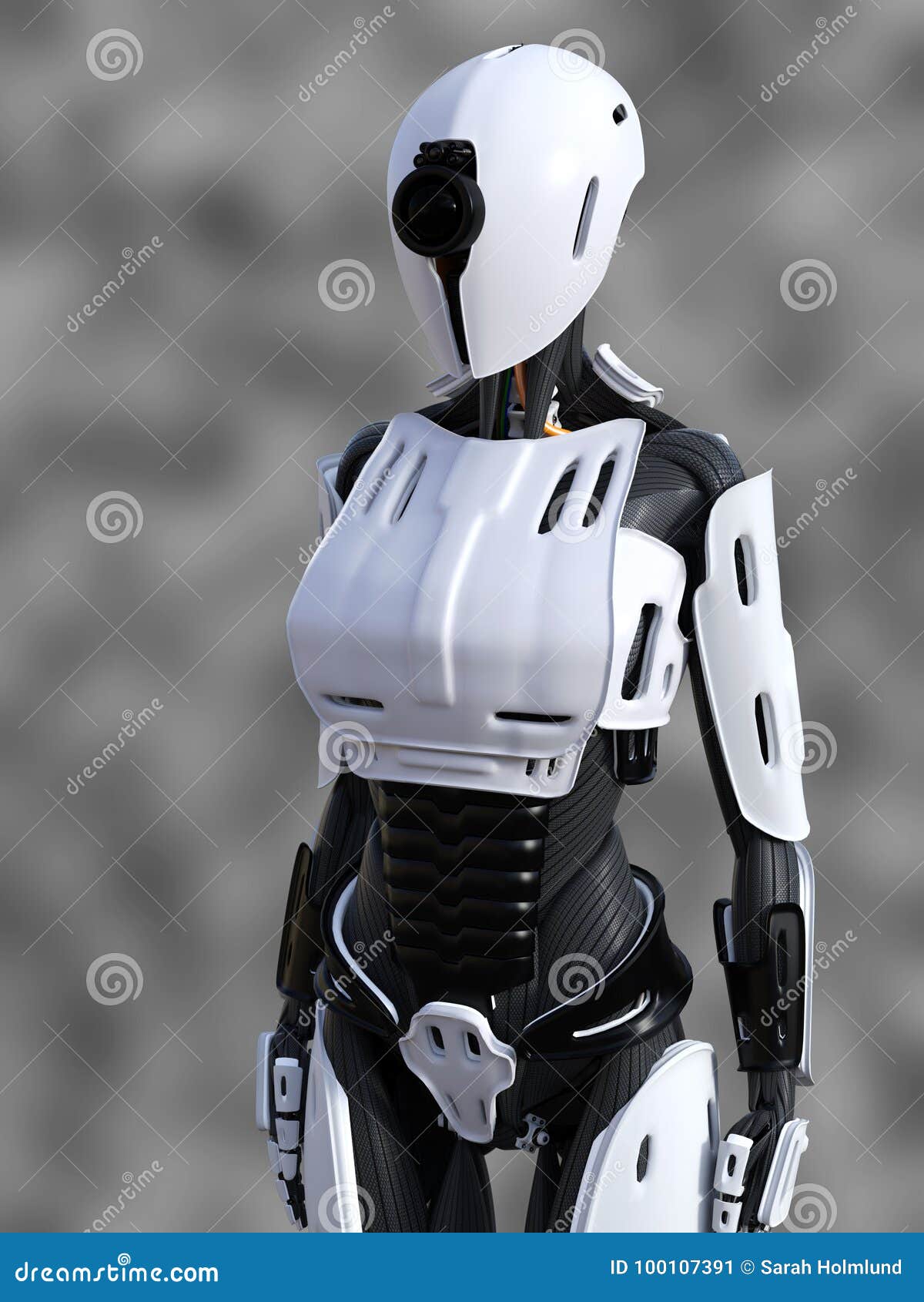 3D Rendering of a Standing Female Android Robot Nr 2. Stock ...
