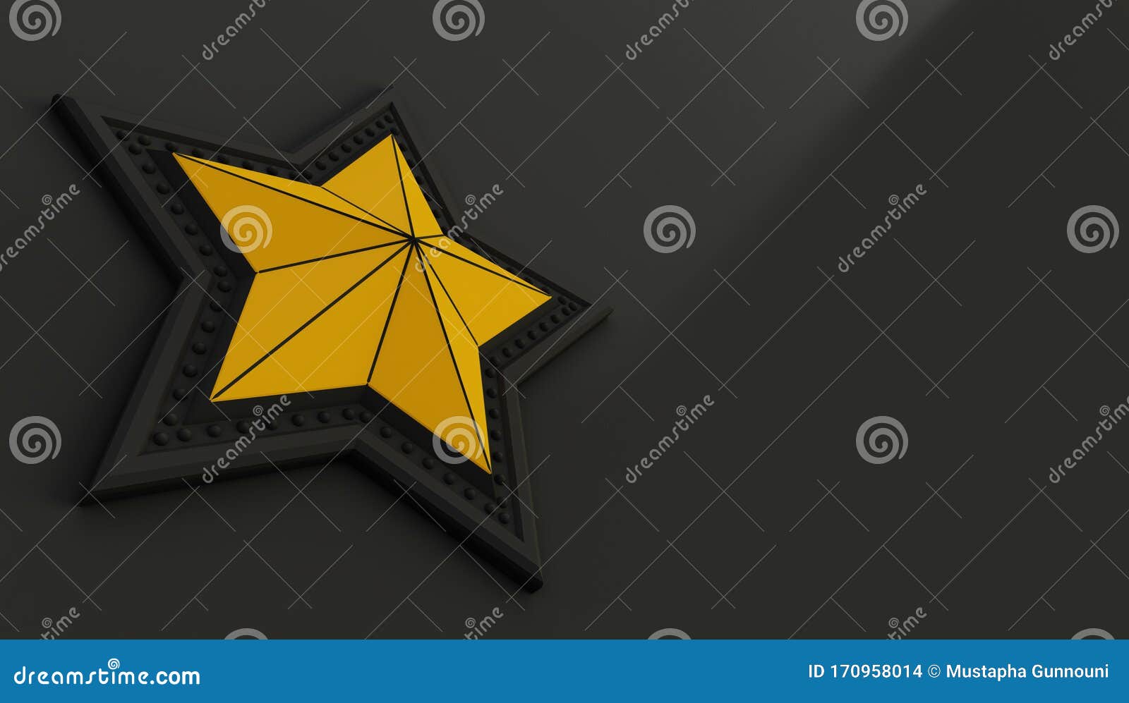 3D rendering of a star stock illustration. Illustration of golden ...