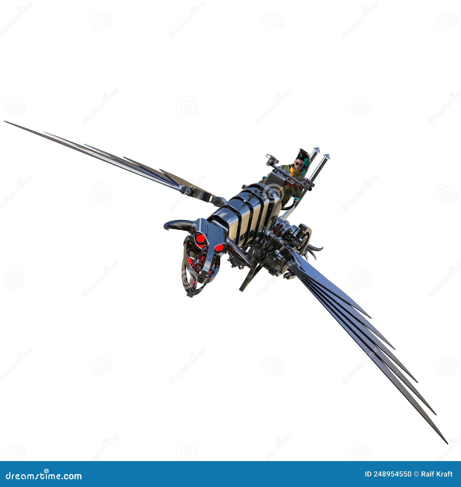 3D-illustration of a Mechanic Steam Dragon Stock Illustration ...