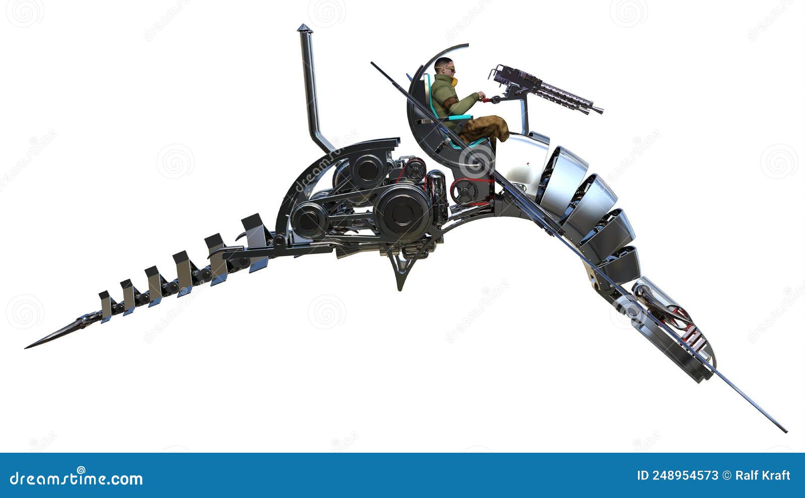 3D-illustration of a Mechanic Steam Dragon Stock Illustration ...