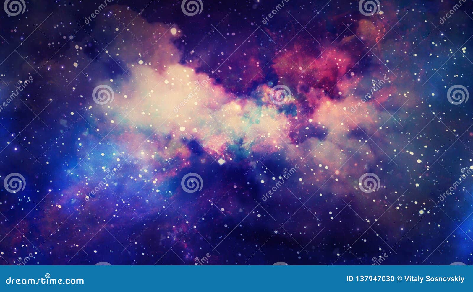 3D Rendering of a Stellar Nebula and Cosmic Dust, Cosmic Gas Clusters ...