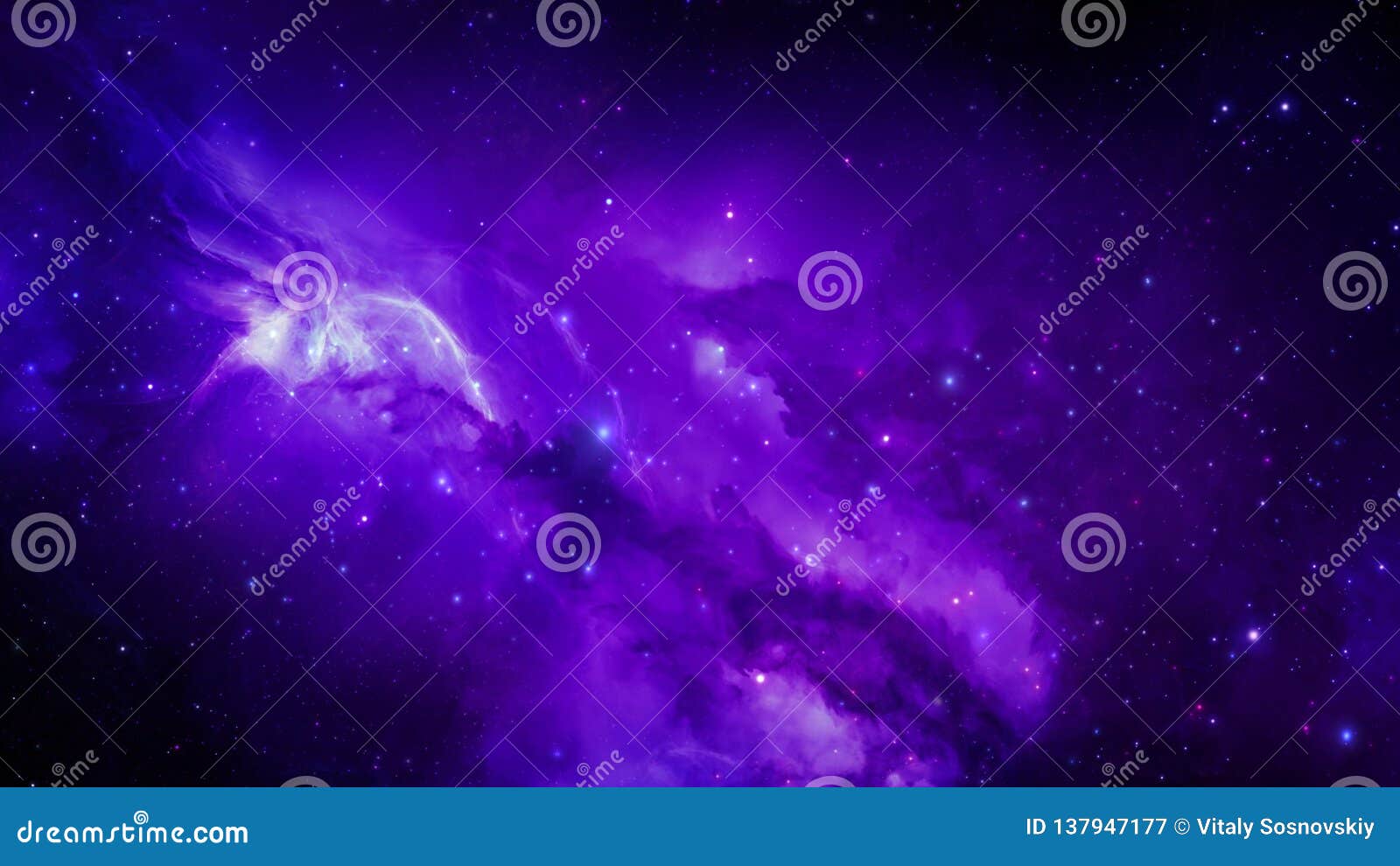 3D Rendering of a Stellar Nebula and Cosmic Dust, Cosmic Gas Clusters ...