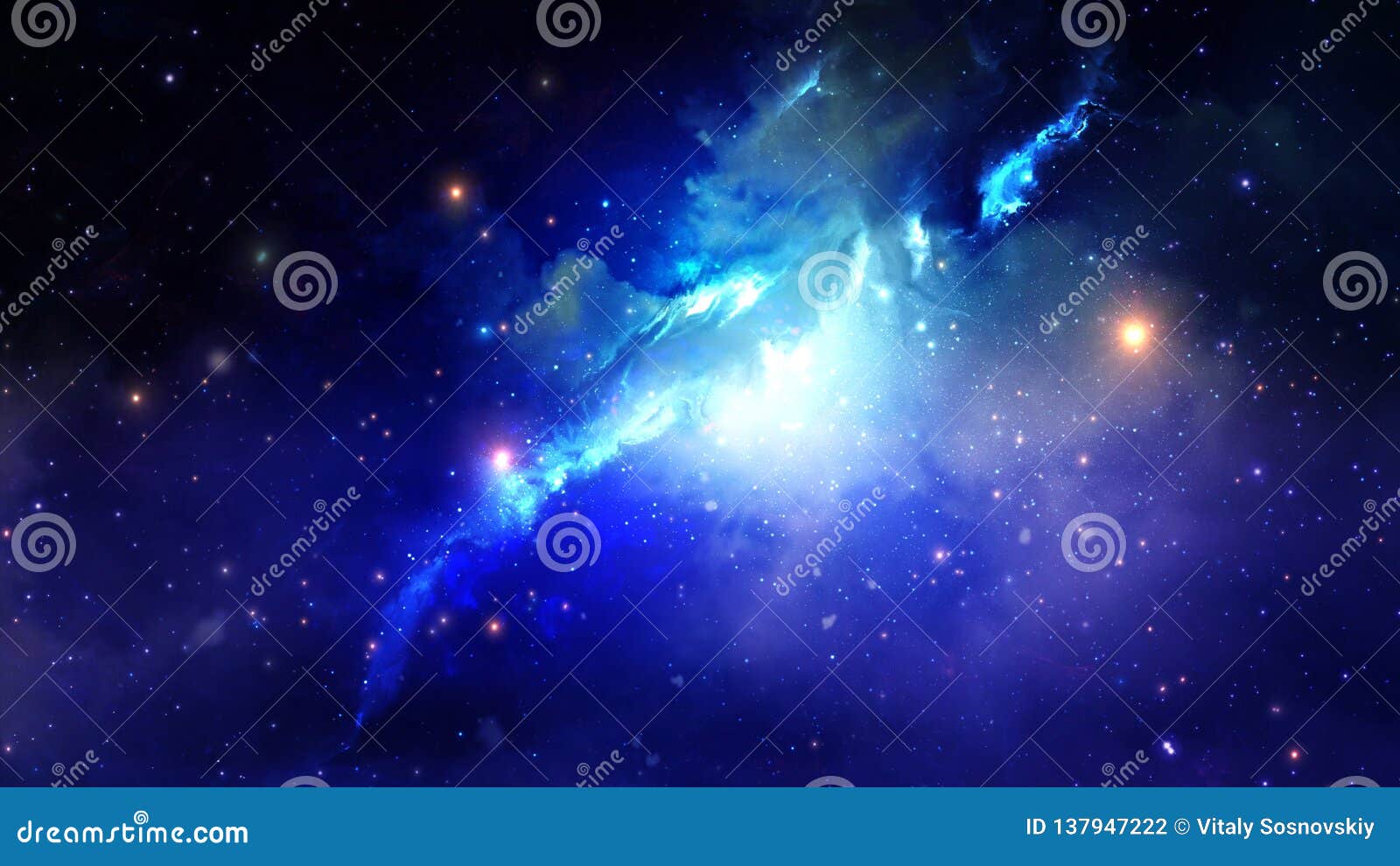 3D Rendering of a Stellar Nebula and Cosmic Dust, Cosmic Gas Clusters ...