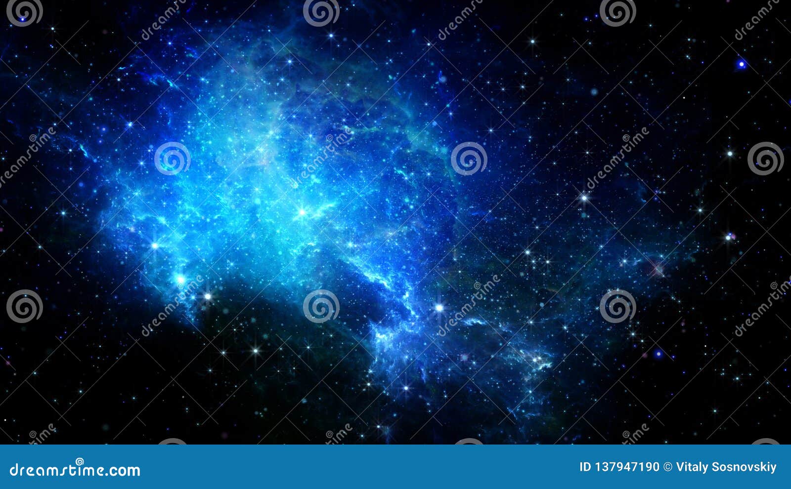 3D Rendering of a Stellar Nebula and Cosmic Dust, Cosmic Gas Clusters ...
