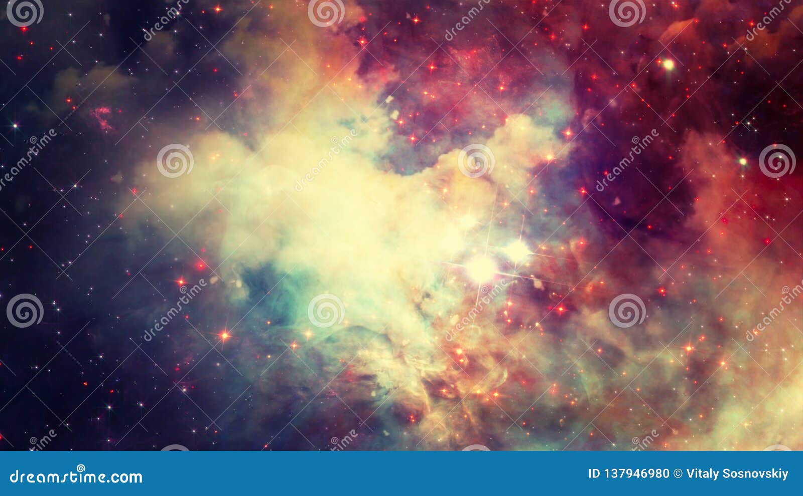 3D Rendering of a Stellar Nebula and Cosmic Dust, Cosmic Gas Clusters ...