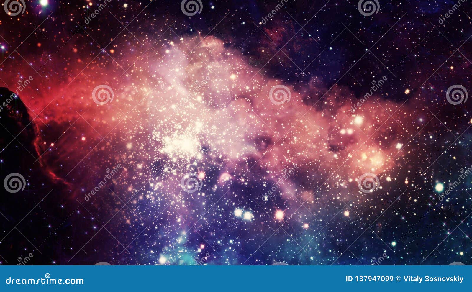 3D Rendering of a Stellar Nebula and Cosmic Dust, Cosmic Gas Clusters ...