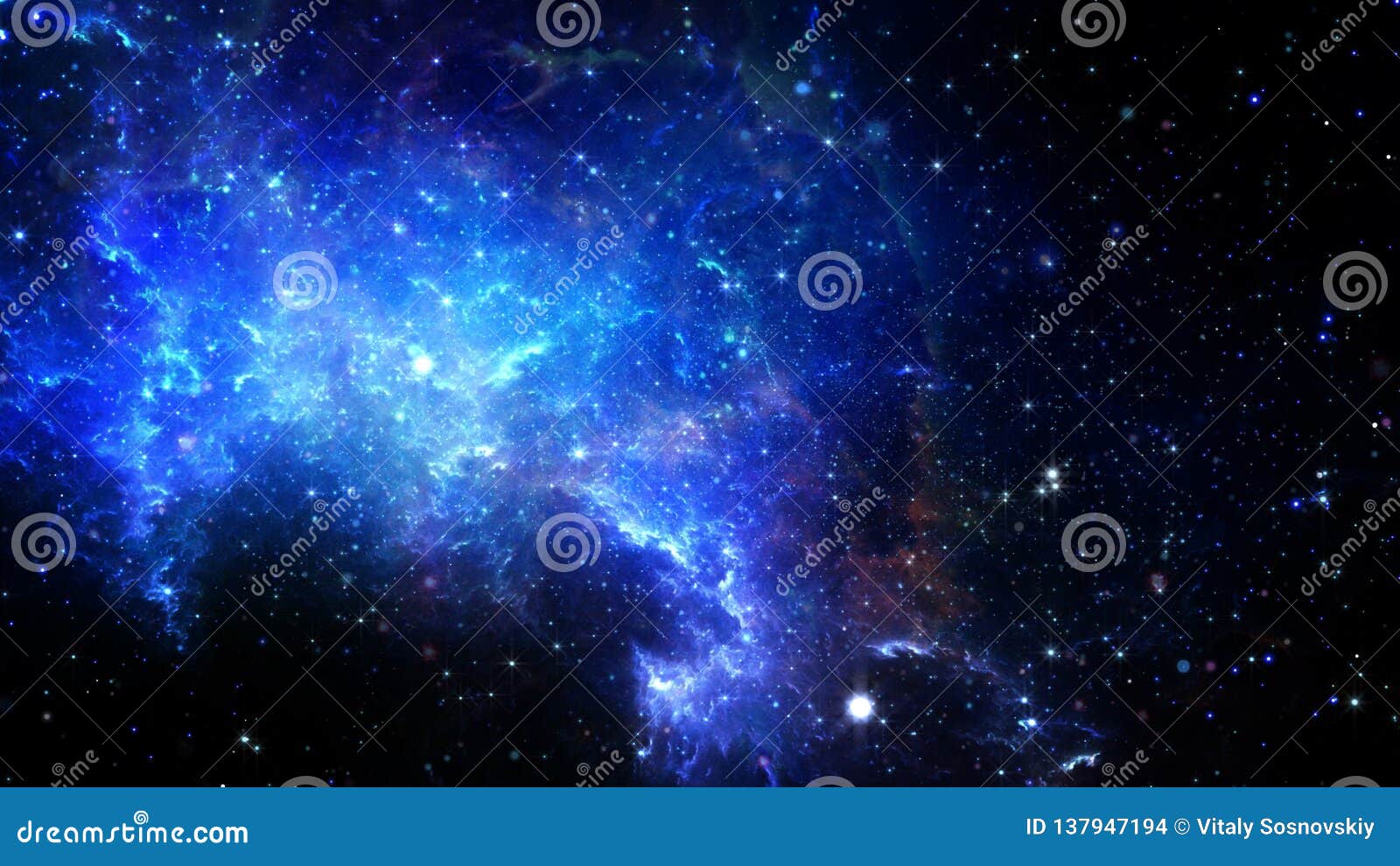 3D Rendering of a Stellar Nebula and Cosmic Dust, Cosmic Gas Clusters ...